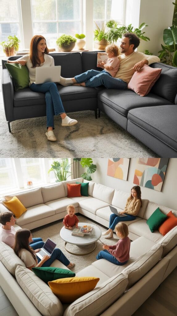 Large Living Room Layout With Perfect Furniture Arrangement For ...
